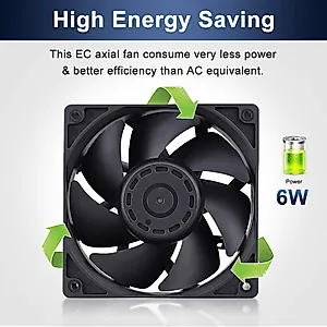 Wathai EC Industrial Case Fan 120mm x 38mm Ball Bearing AC 110V 115V 120V 220V 240V Brushless Cooling Fan