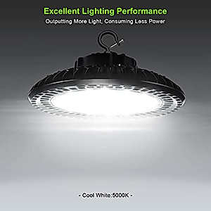 BBESTLED 300W High Bay LED Light UFO Lighting 41,000lm Output IP65 Waterproof Dimmable UL & DLC Listed for Retrofitting Warehouse Factory Commercial Applications AC100-277V