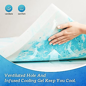 Air Mattress Full - 2 Inch Memory Foam Cooling Gel Swirl Infused Bed Topper for Back Pain, CertiPUR-US Certified