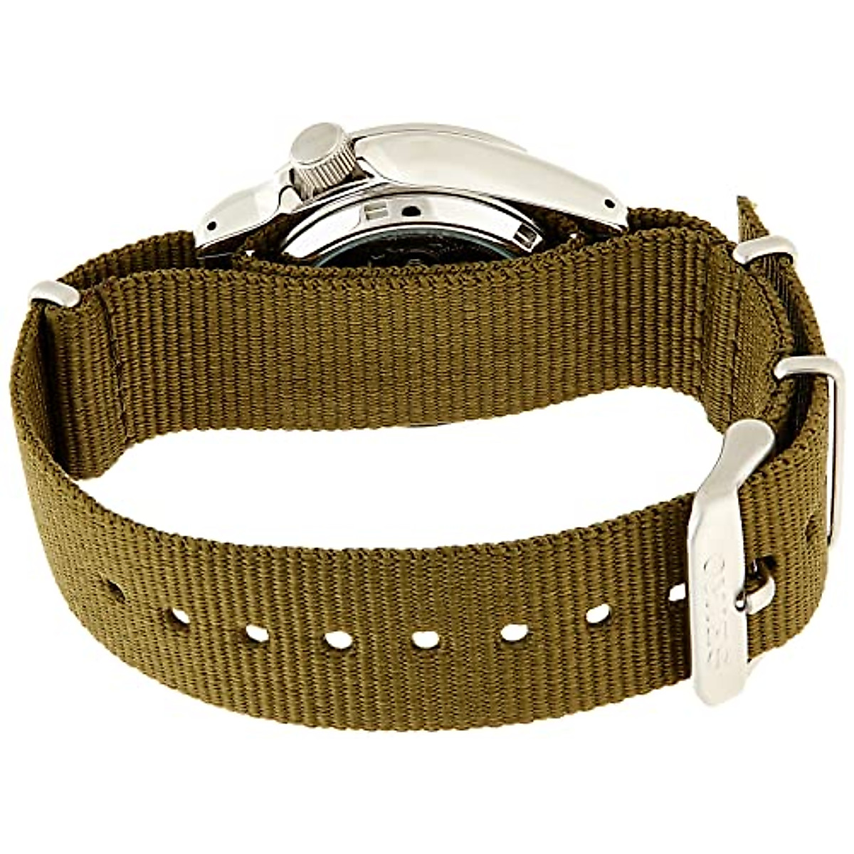 SEIKO Men's 5 Sports Stainless Steel Automatic Watch with Nylon Strap, Green, 22 (Model: SRPE65)