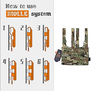 KRYDEX Triple Open-Top Mag Pouch for 5.56 .223 Magazine with 1911 HK45 Glock Pistol Mag Pouch (MC)