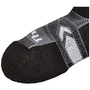 Thorlos Unisex Adult's 12 Hour Shift Thick Padded Crew Work Socks, Black/Grey Large