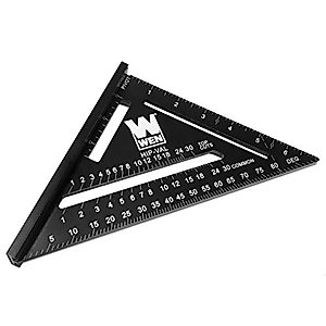 WEN ME777L 7-Inch Magnetic Rafter Square Layout Tool with Laser-Etched Scale, Silver