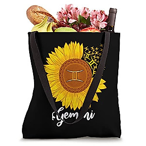 Gemini Sunflower Zodiac Sign Floral Astrology Women Tote Bag
