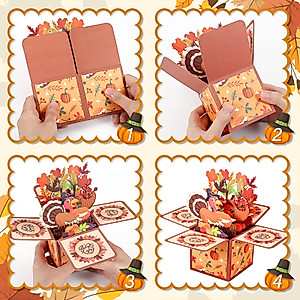Kesote Thanksgiving Pop Up Card with Envelope, Thanksgiving Greeting Cards Thank You Cards, 3D Thankful Cards for Thanksgiving, Pop Up Happy Thanksgiving Card for Kids Employees