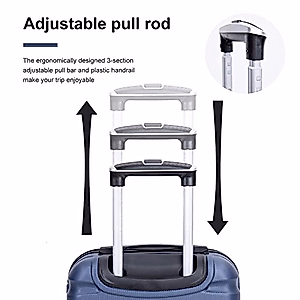 Travelhouse Luggage Sets, Expandable Hardside Suitcases 24in/28in, Carry on 20in,3 Piece Set Travel Luggages Clearance with Double Spinner Wheels TSA Lock Lightweight (Blue)