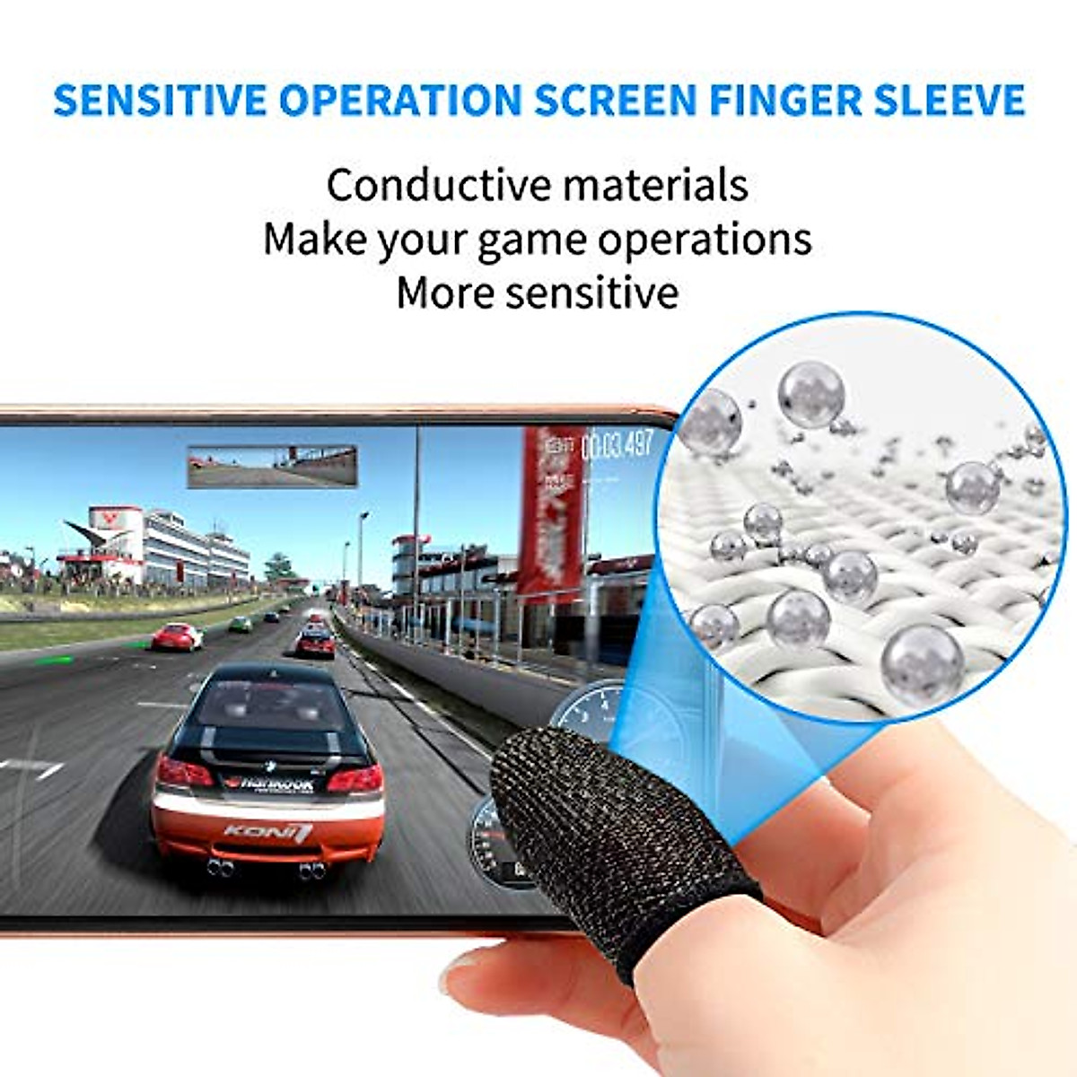 Newseeg Mobile Game Finger Sleeve[12 Pack], [Thinner&Softer] Touch Screen Finger Sleeve Breathable Anti-Sweat Sensitive Shoot and Aim Keys for Rules of Survival/Knives Out for Android&iOS