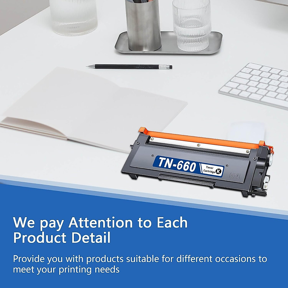 TN6602PK Replacement for Brother High-Yield TN 660 TN-660 Black Toner Cartridge HL-L2300D HL-L2305W HL-L2320D MFC-L2740DW DCP-L2540DW Printer