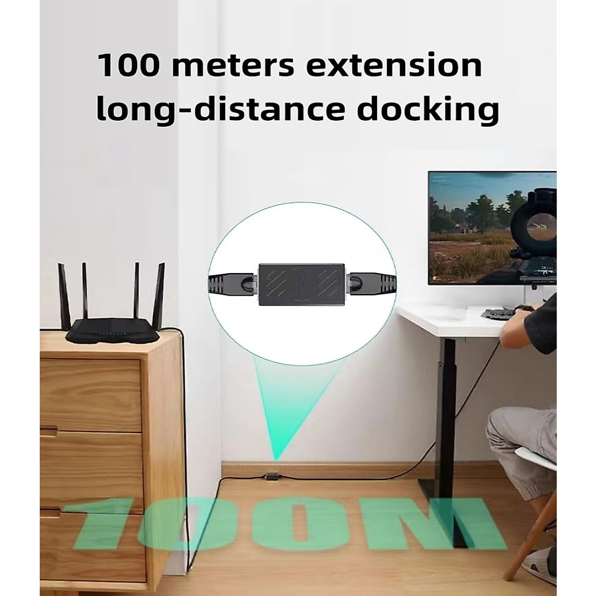 DGTJEVU RJ45 Coupler Ethernet Cable Extender 6 Pack in Line Network Cable Coupler Cat7 Cat6 Cat5 Cat5e Ethernet Coupler Adapter Female to Female, Black