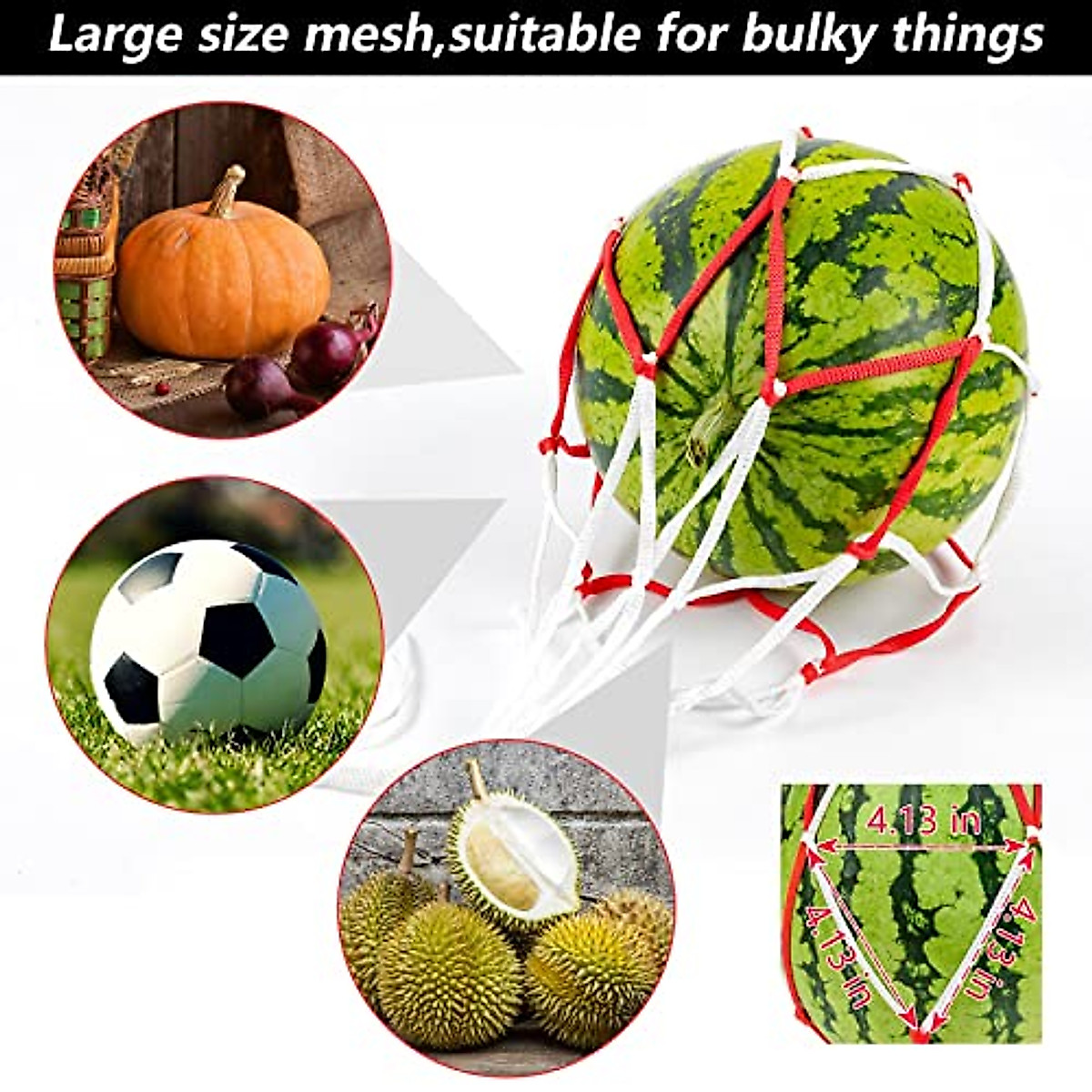 20 Pack Melon Hammocks Cradles, Melon Hammock for Trellis Heavy Duty Watermelon Nets, Pumpkin Support Hanging Bags for Growing Cantaloupes Honeydew in Vertical Garden (Red & White)