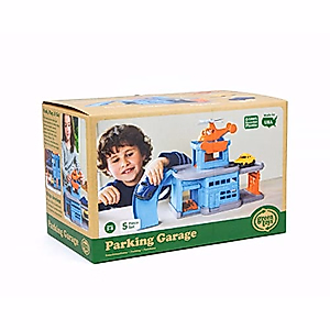 Green Toys Parking Garage - 5 Piece Pretend Play, Motor Skills, Language & Communication Kids Role Play Toy Playset. No BPA, phthalates, PVC. Dishwasher Safe, Recycled Plastic, Made in USA.