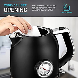 Kichele Electric Tea Kettle, 1.7L Hot Water Kettle, BPA Free Stainless Steel Water Boiler with STRIX Thermostat, Auto Shut off & Boil-Dry Protection For Tea, Coffee