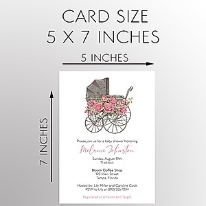 Baby Shower Vintage Invitations Customizable Coquette Bridgerton Invites With Envelopes (12 Count)
