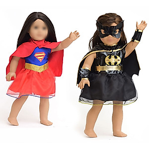 sweet dolly 18 Inches Doll Clothes Super Hero Costumes Outfits for 18 inch Dolls