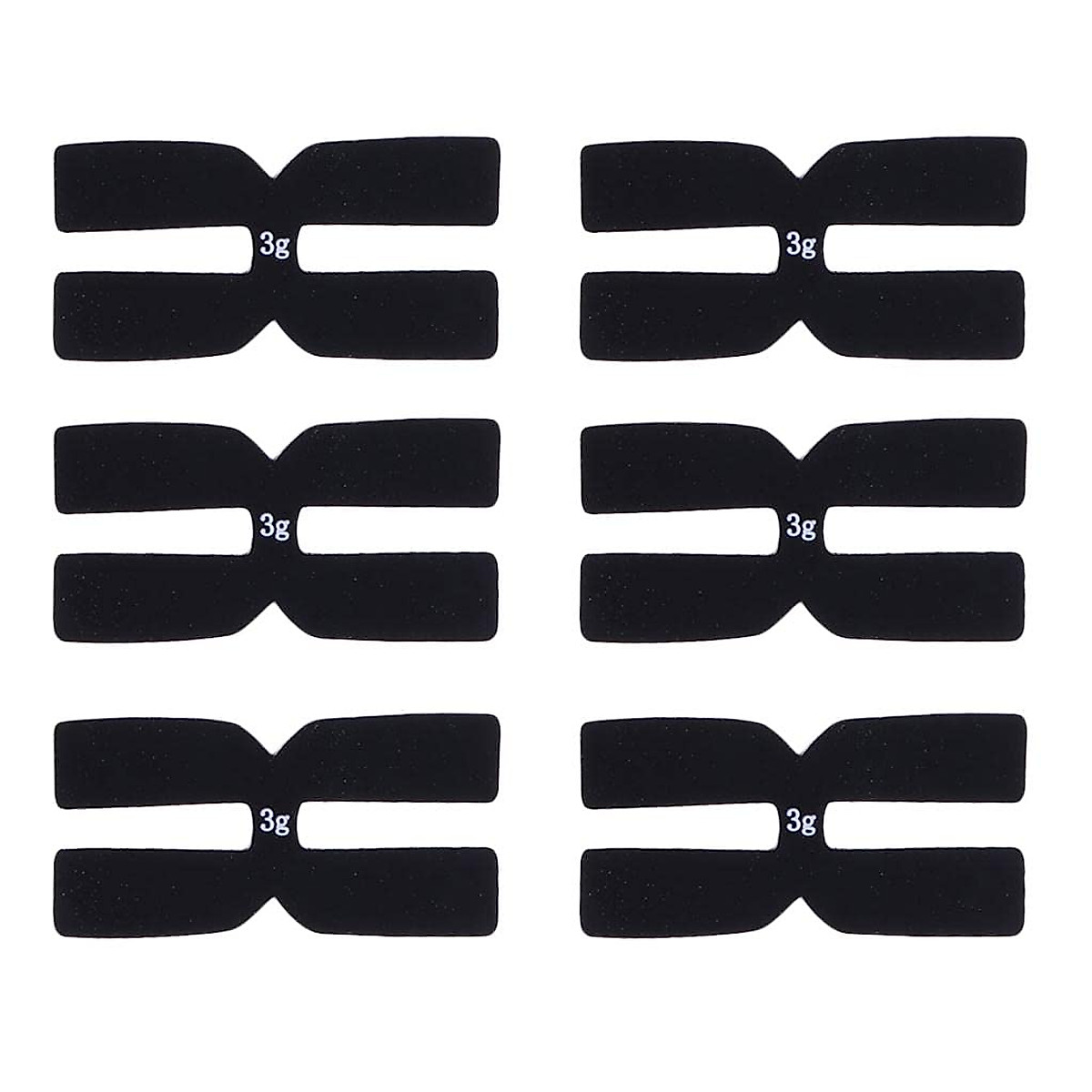 simhoa 6X Silicone 3g Racquet Balance Strips Tape Weighted Bar for Tennis Badminton, Black, 4x2cm
