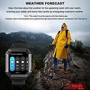 YOKIBY Military Smart Watch for Men 1.91" HD Tactical Sports Rugged Smartwatch(Answer/Make Call) IP68 Swimming Fitness Tracker Watch with Heart Rate Blood Pressure Sleep Monitor for iOS Android Phone
