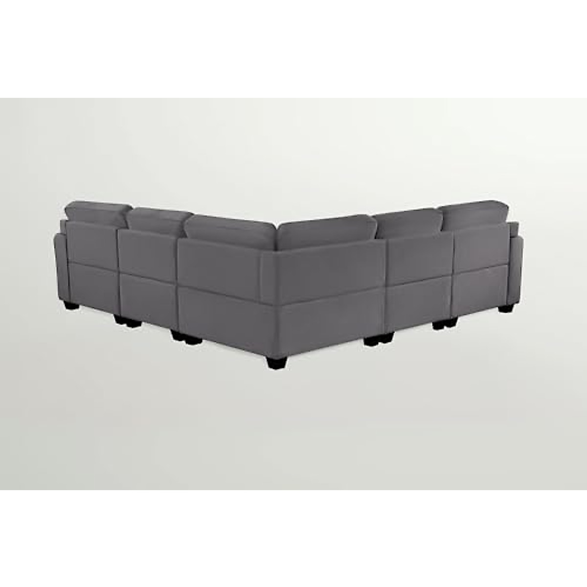 Legend Vansen 137'' Flexble Combination Reversible Moddule Upholstery Sofa Couch Sectional, Dark Grey