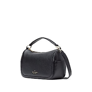 kate spade handbag for women Smoosh collection leather crossbody purse, Black
