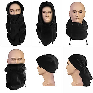 BINE Mens Winter Hat Cold Weather Face Mask Balaclava Hood Outdoor Sports Balaclava Windproof Black