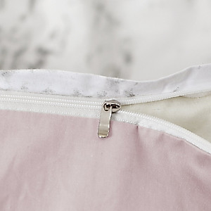 Softta Duvet Cover 100% Cotton 3Pc Bedding Set with 2 Pillowcase,Marble, Queen, Pink B