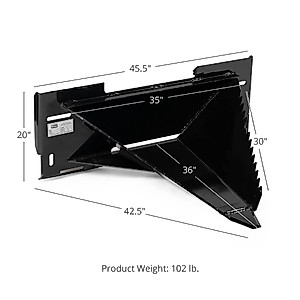 Titan Attachments Economy Series Skid Steer Stump Bucket Tree Scoop, Universal Quick Tach, HD Serrated Leading Edge, Ideal for Ripping Roots & Removing Smaller Tree Stumps, Light Construction