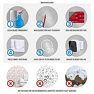 BRAINWAVZ Adhesive Blink Outdoor Indoor Camera Mount, 2 Pack Holder, No Hassle Installation, No Screws, No Mess Bracket Stand, (White)