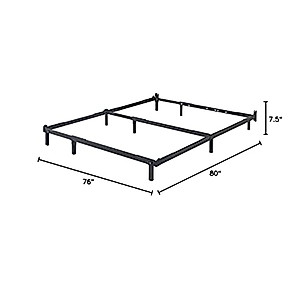 Olee Sleep 7 Inch Dura Metal Compact Steel Bed Frame, Adjustable for Full Queen King, Tool Free, Easy Assembly, Non Slip for Mattress & Box Spring