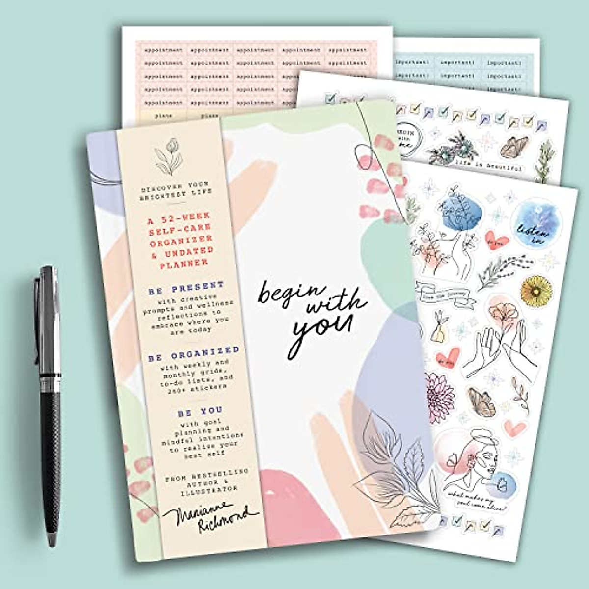Begin With You Undated Planner: 52-Week Daily Organizer for Busy Women Looking for More Joy, Presence, and Self-Discovery!