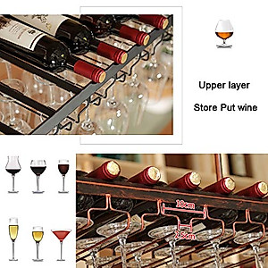 Wine Racks Ceiling Adjustable Hanging Industrial Bar Red Wine Glasses Storage Shelf/Metal Industrial Decoration Shelf/Cabinet Organizer Home Decor