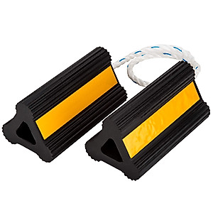 Jade Active Premium Rubber Wheel Chocks - Car and RV Rubber Block - Long Connecting Rope - Heavy Duty Car Wheel Stoppers Chock - Extremely Durable - for Cars, Boats, Trucks, Aircraft, RVs (1 Pair)