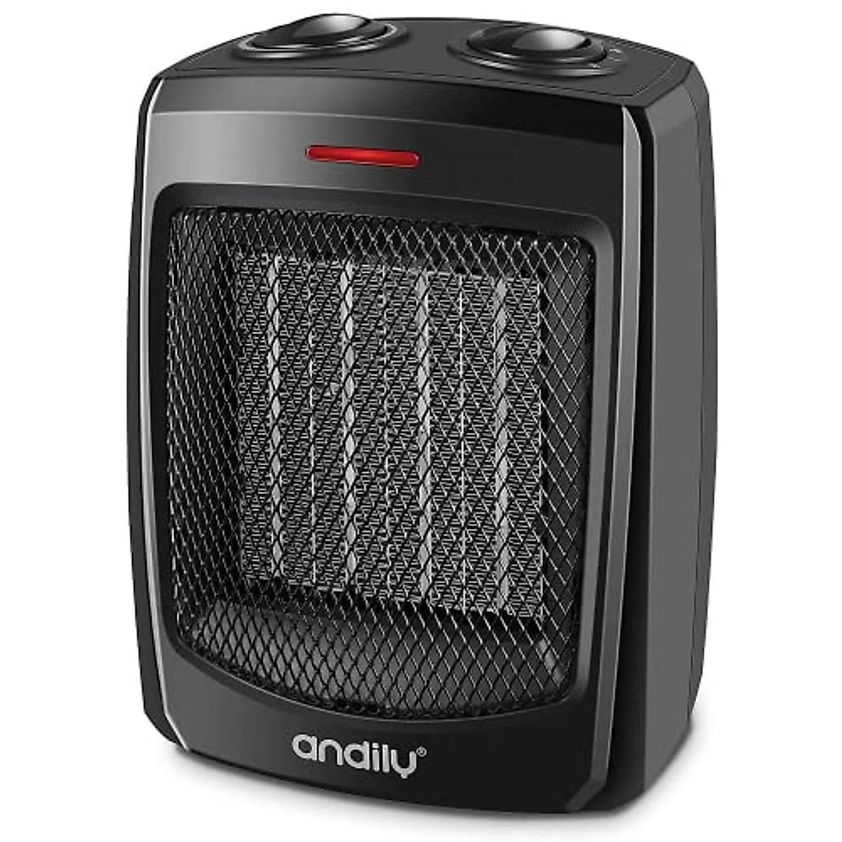 andily Space Heater Electric Heater for Home and Office Ceramic Small Heater with Thermostat, 750W/1500W