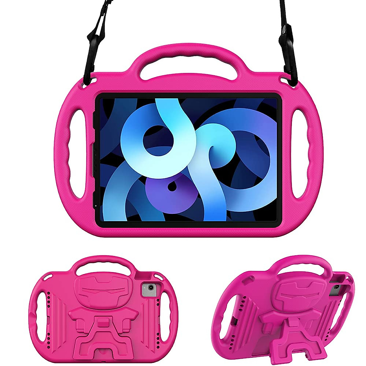 eTopxizu Kids Case for iPad Air 5th Generation 2022/iPad Air 4th Generation 2020, 10.9" iPad Air 5/4 Shockproof Handle Stand Case with Shoulder Strap for iPad Air 5th/4th Gen 10.9/Pro 11, Rose Pink