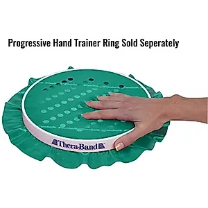 TheraBand Progressive Hand Trainer, Wrist, Forearm, and Hand Strengthener for Rock Climbing, Guitar and Piano Players, Post Surgery Rehab and Therapy, 6 Refill Sheets, Green, Heavy, Level 4