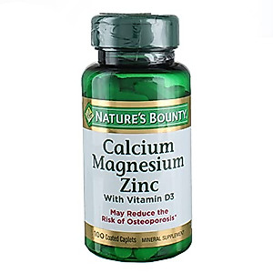 Nature's Bounty Calcium-magnesium-zinc Caplets, 200 Caplets (2 X 100 Count Bottles)