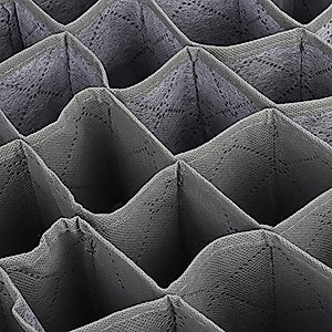 SALUTUYA Sock Drawer Organizer Divider, Underwear Organizer Durable 30 Grids Soft Foldable for Storing Underwear Bra for Bedroom