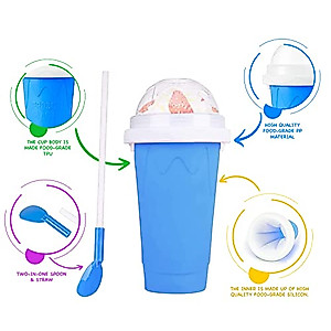 Slushy Cup (330ml, Silicone), Slushy Maker Cup, Quick Smoothies Magic Slushie Cup, Instant Yummy Smoothies & Milkshakes, Squeeze Cup, Cool Smoothie in Summer, for Everyone