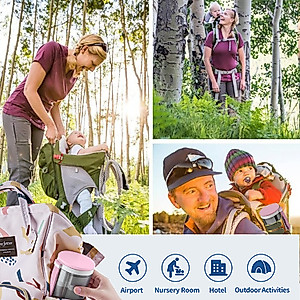 TechoEcho Travel Baby Bottle Brush Set with Extendable Liquid Silicone Bottle Brush，Nipple Brush，Built-in Bottle Drying Rack，Straw Cleaner Brush，Baby Bottle Soap Dispenser，Bottle Warmer (Pink)