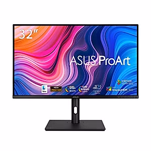 ASUS ProArt Display 32” 1440P Monitor (PA328CGV) - IPS, 165Hz, 95% DCI-P3, 100% sRGB/Rec.709, ΔE < 2, Calman Verified, USB-C Power Delivery, HDMI, USB 3.1 Hub, Compatible With Laptop & Mac Monitor