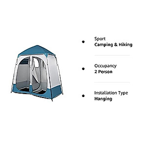 VINGLI 2 Room Shower Tent, 7.5 FT Instant Pop Up Shelter with Carrying Bag, Privacy Changing Room Tent,Perfect for Portable Toilet, Camping, Dressing, Outdoor Indoor, Easy Set Up (Blue)