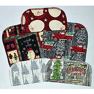 2 Ply Printed Flannel Little Wipes 8x8 Inches Set of 5 Primitive Christmas