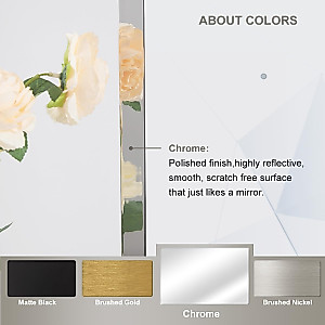 ANDY STAR Chrome Mirror for Bathroom, 22x30 Inch Chrome Metal Framed Mirror, Polished Silver Bathroom Vanity Mirror, Asymmetrical Wall Mirror Thin Frame Deep 1’’, Ideal for Limited Space