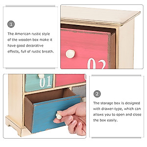 Zerodeko Cabinet Dresser Covered Makeup Organizer Makeup Vanity Desk Dresser Makeup Organizer Desk Storage Drawer Apothecary Cosmetic Holder Rustic Wood Storage Box Dressing Table