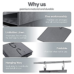 HAITRAL Hanging Closet Organizer - 6-Shelf Hanging Storage Shelves with 3 Side Pocket - Multi-Function Foldable Cube Wardrobe for Home, Dorm, Apartment