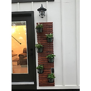 DoubleWood 4 Pack Hanging Railing Planters Flower Pot Holders Plant Iron Racks Fence Metal Potted Stand Mounted Balcony Round Plant Baskets Shelf Container Box for Indoor and Outdoor (4, 6 Inch)