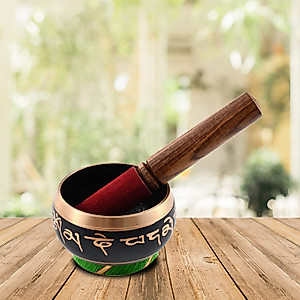 SHOP LC DELIVERING JOY Handmade Tibetan Singing Bowl Buddhist Mantra Sound Bowl Set Meditation Yoga Stress Relief Valentines Day Gifts