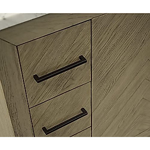 Peyton 48-inch Bathroom Vanity (Carrara/Gray Oak): Includes Gray Oak Cabinet with Stunning Carrara Marble Countertop and White Ceramic Sink