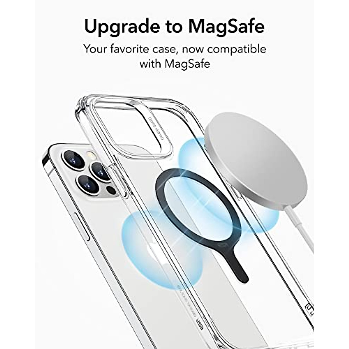ESR Universal MagSafe Ring 360 (HaloLock), MagSafe Sticker, MagSafe Magnet, Magnetic Conversion Kit for iPhone 14/13/12/11/X Series, Galaxy S22/S21/20 and More, 2 Pack, MagSafe Accessories, Black