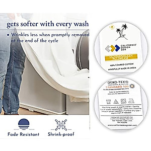 California Design Den 100% Cotton Pillow Cases Standard Size Set of 2, Soft & Cooling Sateen Weave Pillow Cases Queen (Charcoal Gray)