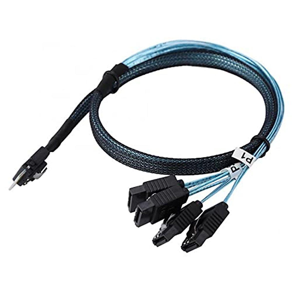 chenyang CY Slim Line SAS 4.0 SFF-8654 4i 38 Pin Host to 4 SATA 7 Pin Target Hard Disk Fanout Raid Cable 50cm