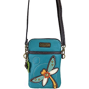 Chala Dragonfly Turquoise Cellphone Crossbody Handbag - Convertable Strap